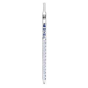 EISCO Serological Pipette, 25ml - Class A, Tolerance ±0.100ml - Blue Graduations - Color Code, White - Calibrated for Delivery to Jet - Borosilicate Glass