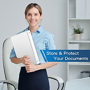 1-inch 3 Ring Binder with 2 Pockets, 1'' Basic Binders Holds US Letter Size 8.5'' x 11''for Office/Home/Back to School, 6 Pack