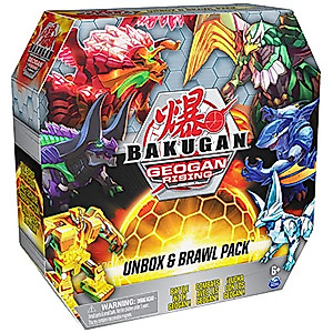 Bakugan Unbox and Brawl 6-Pack, Exclusive 4 Bakugan and 2 Geogan, Collectible Action Figures, Toys for Kids Boys Ages 6 and Up (Amazon Exclusive)
