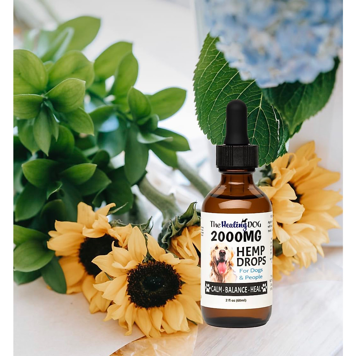 The Healing Dog: Hemp Drops for Dogs & People - 2000mg