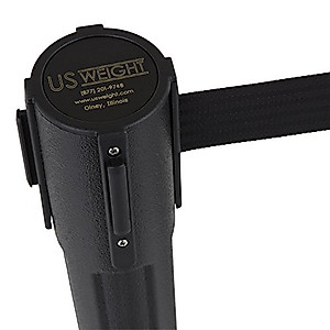 US Weight - U2000 Sentry Stanchion with 6.5 Foot Retractable Belt – Easy Connect Assembly (2-Pack), Black