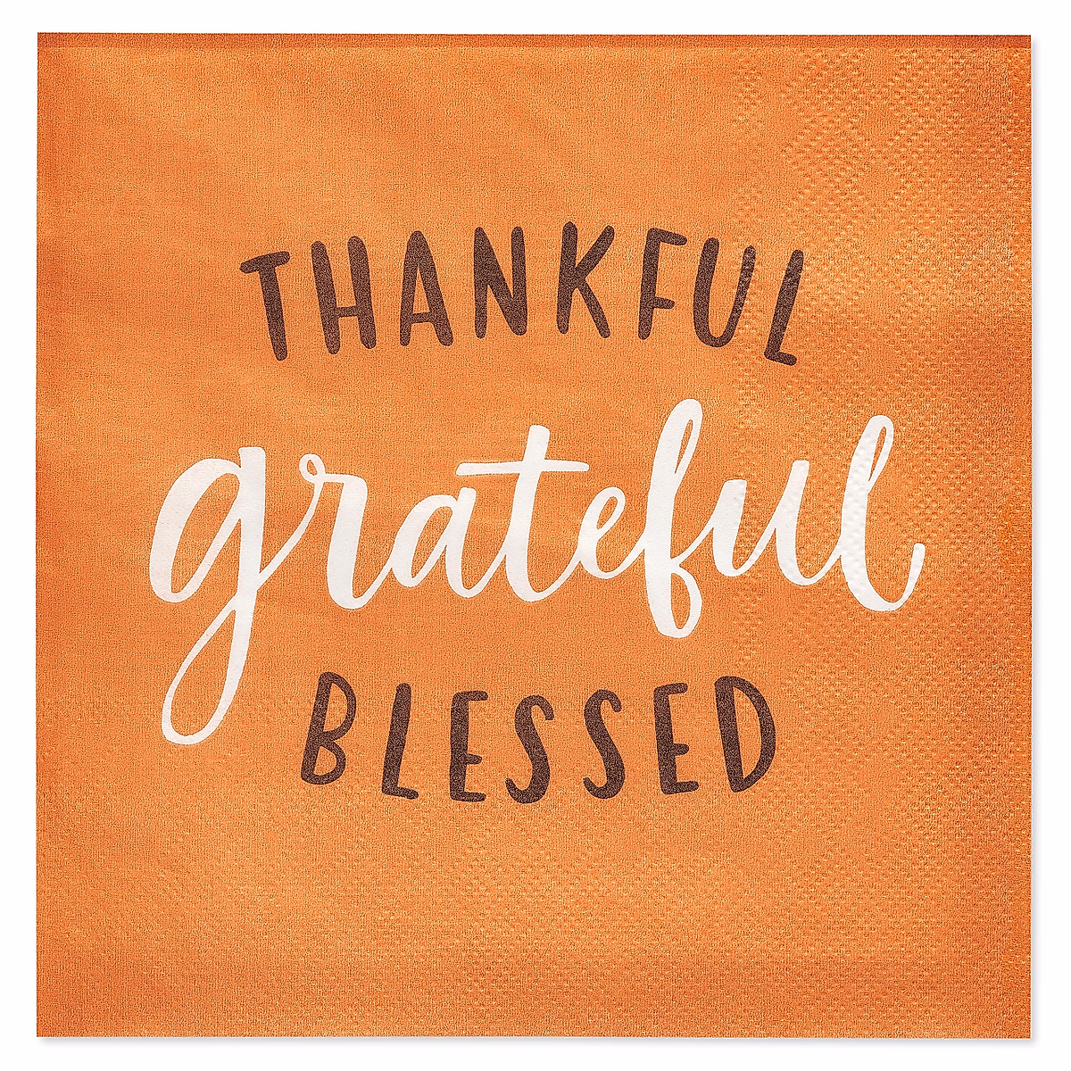 American Greetings 50-Count 6.5 in. x 6.5 in. Lunch Napkins, Thankful Thanksgiving Party Supplies
