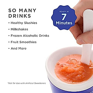 ZOKU Original Slush and Shake Maker, Compact Make and Serve Cup with Freezer Core Creates Single-Serving Smoothies, Slushies and Milkshakes in Minutes, BPA-free, Blue
