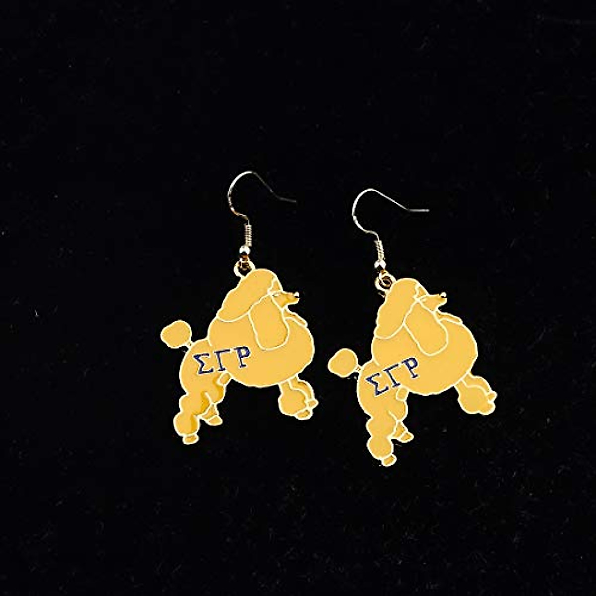 CHOORO Sigma Gamma Rho Sorority Necklace 1922 Sorority Paraphernalia Gift Greek Sorority Jewelry (Yellow dog earrings)
