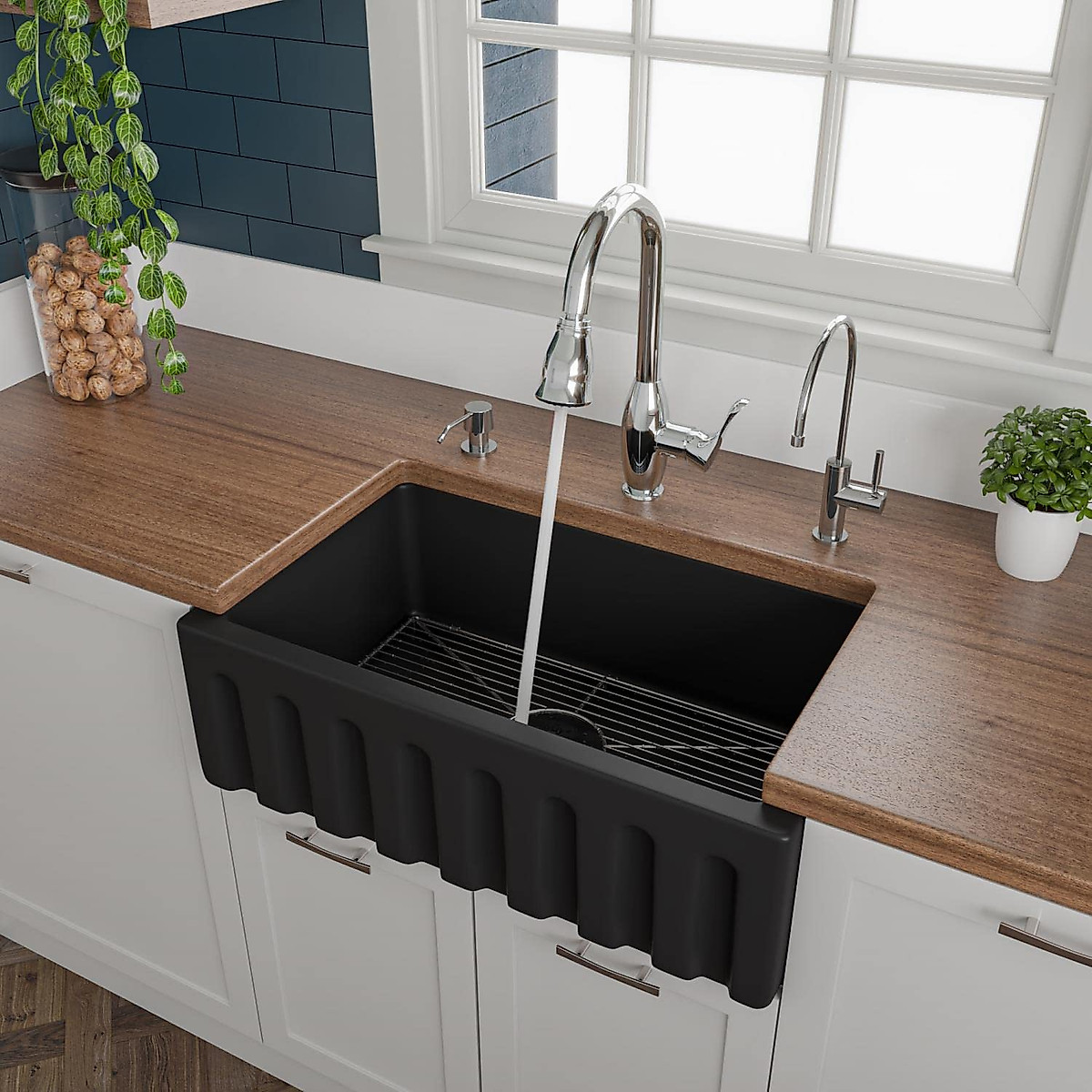 ALFI brand AB3018HS-BM Kitchen Sink, Black Matte