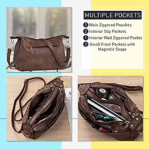 Katloo Medium Hobo Bag Women Purse Handbag PU Leather Crossbody Bag Shoulder Phone Pouch Tote Bags Ladies Satchel Wallet(Coffee)