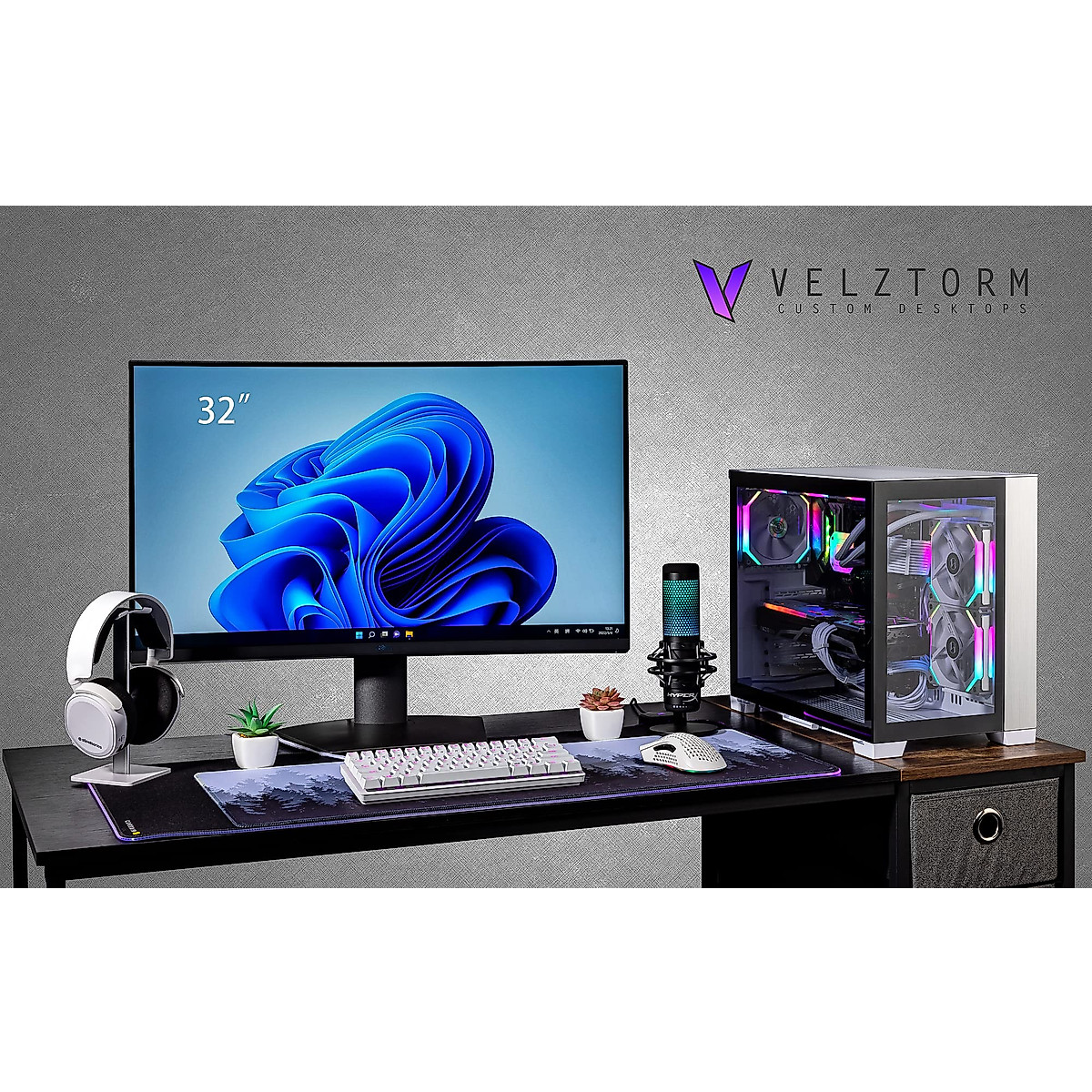 Velztorm Mini Lux Gaming Desktop PC (AMD Ryzen 9 5950X 16-Core, Radeon RX 7900 XTX, 64GB RAM, 2TB PCIe SSD + 6TB HDD (3.5), WiFi, USB 3.2, HDMI, Display Port, Win 10 Pro)