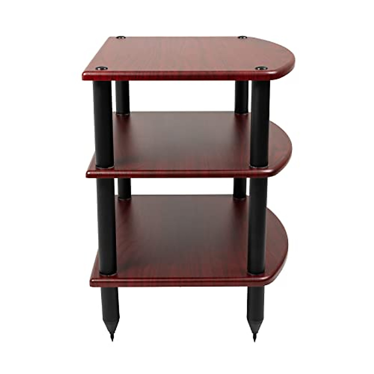 Pangea Audio Vulcan Three Shelf Audio Stereo Rack, Media Stand, and Components Cabinet 3 Shelf Rosenut Red