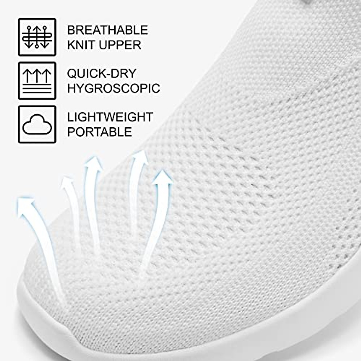 ALEADER Energylife Women's Walking Shoes Slip On Lightweight Sneakers Comfortable Knit Mesh Work Tennis Shopping Shoes White 8 M US Women