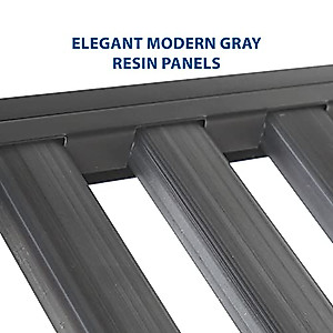 Seville Classics Sturdy Freestanding Storage Shelf for Bedroom, Closet, Entryway, Dorm Room Organizer, Stackable Durable Metal Shoe Rack, Ash Gray Slat, 3-Tier