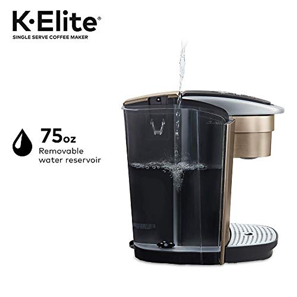 Keurig K-Elite Single Serve K-Cup Pod Coffee Maker, Brushed Gold