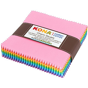 Kona Cotton Solids Pastel Charm Square 85 5-inch Squares Charm Pack Robert Kaufman CHS-692-85