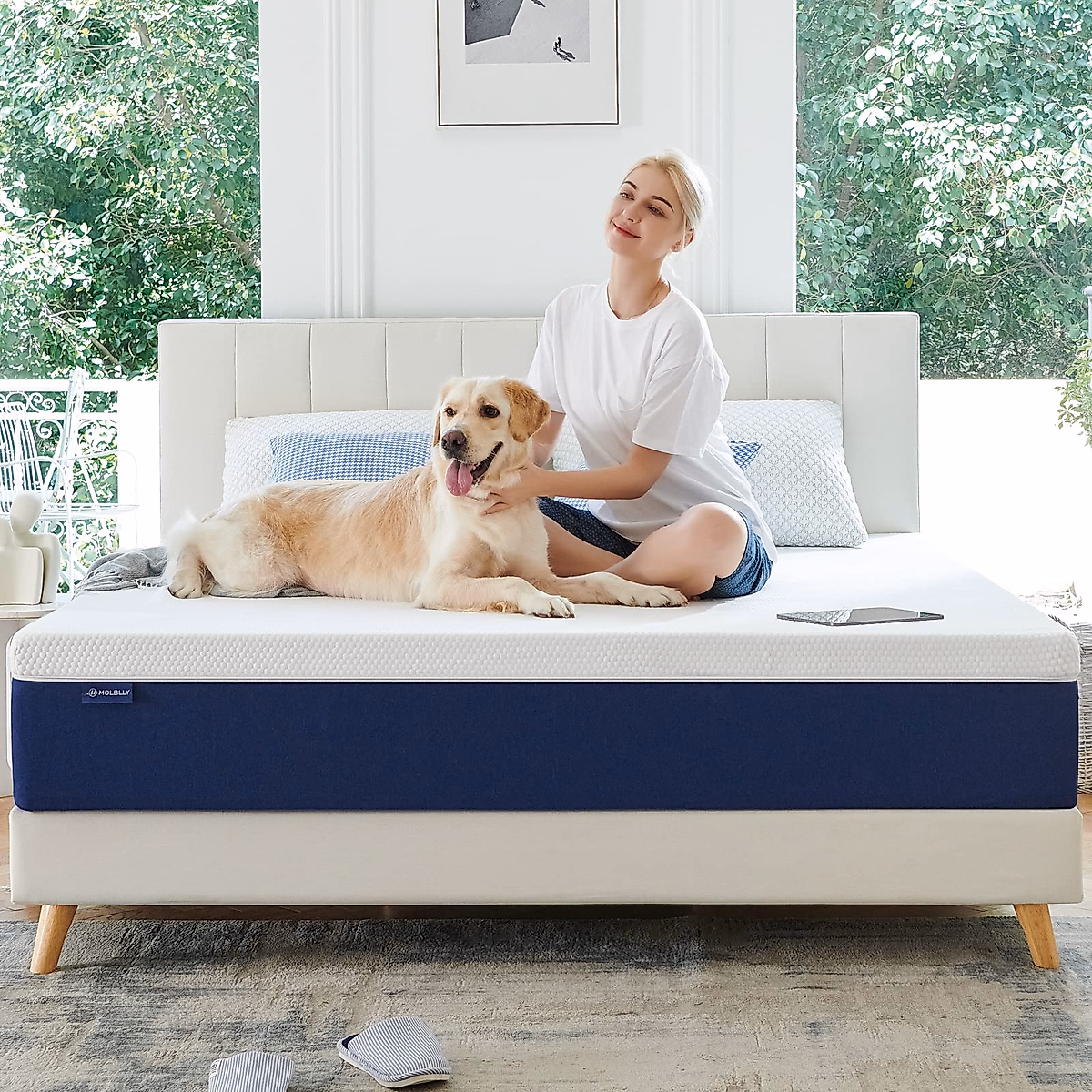 Molblly King Mattress, 14 inch Gel Memory Foam Mattress - Bed Mattress in a Box, Multi-Layered Foam, Comfort and Relieve Pressure