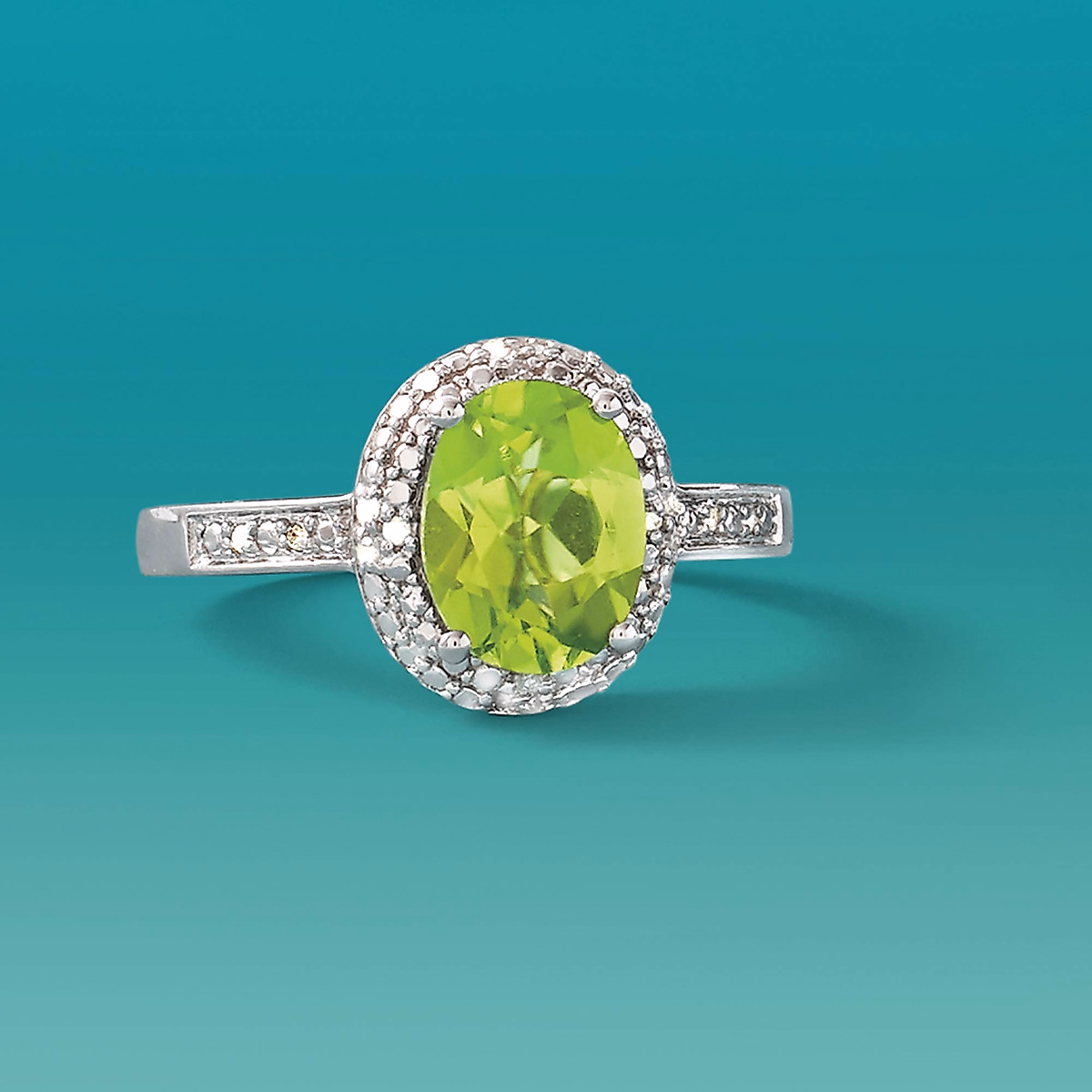 Ross-Simons Gemstone and Diamond-Accented Ring in Sterling Silver