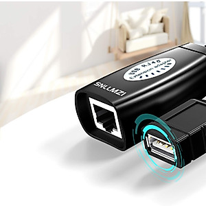 SNLLMZI USB to cat5 Adapter, USB Over RJ45 Ethernet for Cat5/Cat5e/Cat6/Cat7/Cat8 Extension Cable Adapter, USB 2.0 Extender Over Cat Extender Cable Adapter