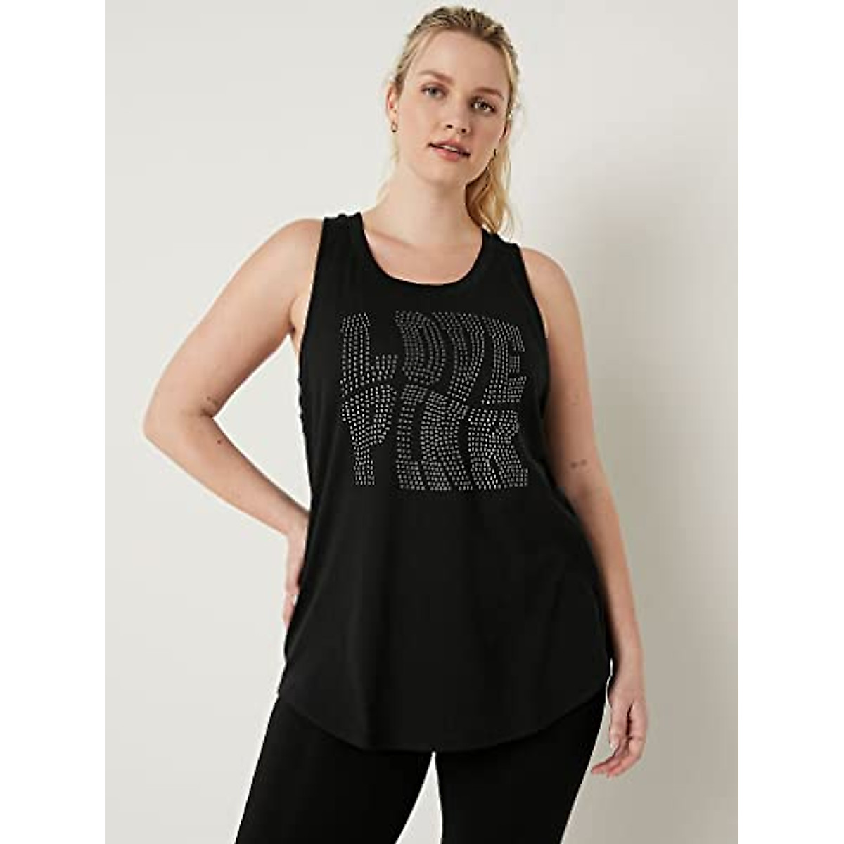 Victoria's Secret Pink Knit Racerback Perfect Tank Top, Pure Black, X-Large