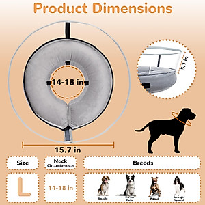 Inflatable Dog Cone Collar Alternative - EzKamfort Soft Dog Cone for Dogs After Surgery, 2-in-1 Dog Recovery Collar with Detachable Shield to Stop Licking, Dog Donut Cone for Small Medium Large Dogs