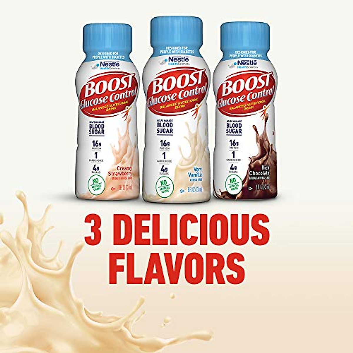 Boost Ready To Drink, Glucose Control Vanilla, 8 FL ounce (Pack of 24)