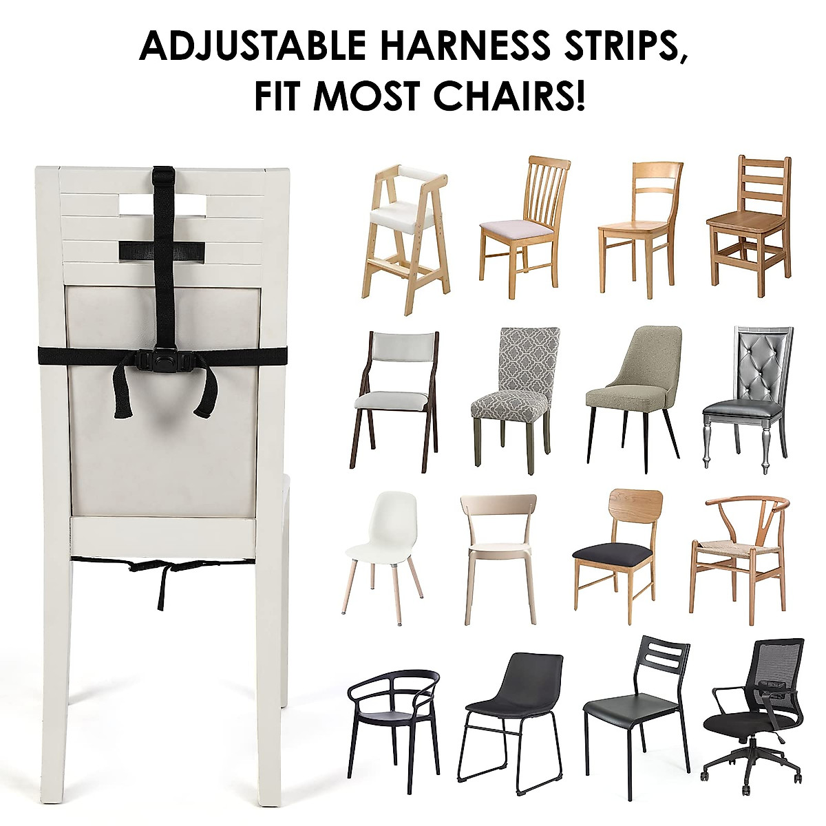 Travel Harness Seat Fabric Foldable Baby Seat with Safety Extension Belt(contact shop) Washable Harness Chair for Infant Feeding|Toddler Travel High Chair Seat Sack|Parent Pouch Baby Travel Essential