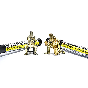 Mr. Hobby GSI Creos Gundam Marker EX White Gold XGM07 and Yellow Gold XGM08 With Kanji Love Sticker