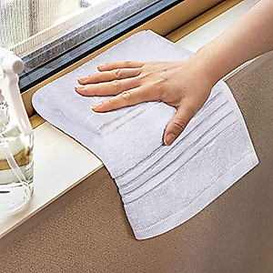 Utopia Towels 12 Pack Premium Wash Cloths Set (12 x 12 Inches) 100% Cotton Ring Spun, Highly Absorbent and Soft Feel Washcloths for Bathroom, Spa, Gym, and Face Towel (White)
