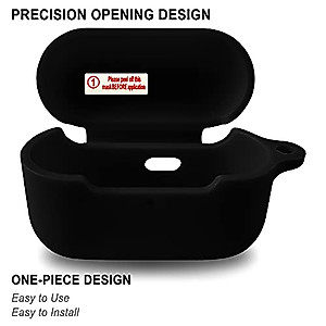 Geiomoo Silicone Carrying Case Compatible with Echo Buds 2nd Gen, Portable Scratch Shock Resistant Cover with Carabiner (Black)