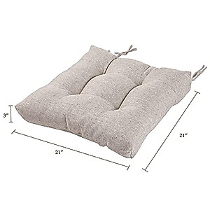 Faible Poisson Outdoor Chair Cushions Set of 2, Patio Furniture Floor Cushions, 21 x 21 Inch Square Seat Back Tufted Cushion, Dining Chairs Pads, Yellow Green