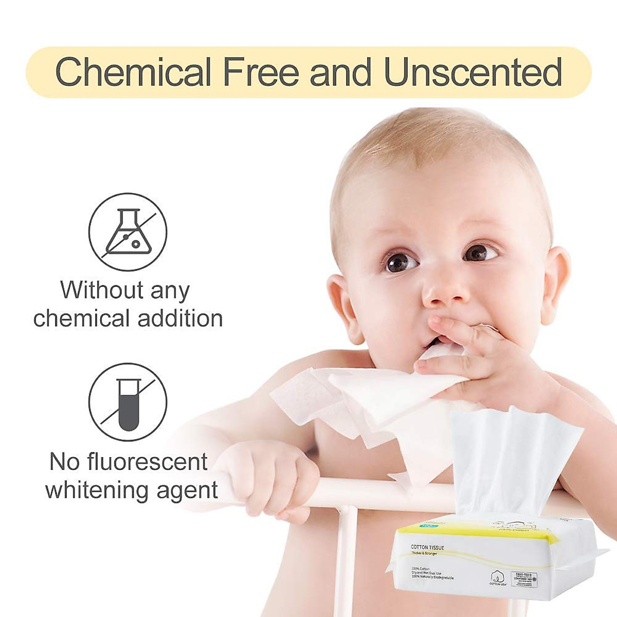 Winner 480 Counts Baby Wipes Plus 100 Counts Ultra Soft Facial Cotton Tissue Towel for Baby Sensitive Skin