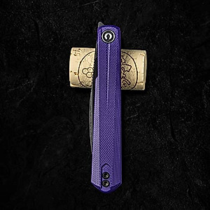 CIVIVI Clavi Folding Knife, Gentleman's Knife Front Flipper Knife for Everyday Carry, 3.06" Nitro-V Steel Blade Purple G10 Handle Pocket Knife for EDC Ostap Hel Designed C21019-2