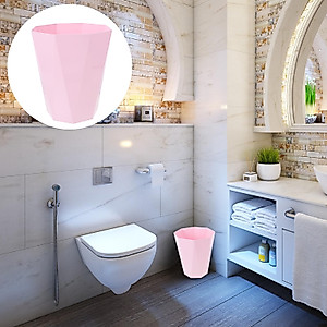 PRETYZOOM 1pc Pink Plastic Wastebasket for Home, Office, Dorm Trash Can Bathroom Kitchen Garbage Can Creative Trash Basket Mini Rectangular Trash Can Trash Cans Household Small Trash Can