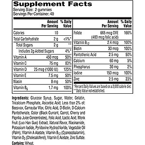 One A Day Women’s  Multivitamin Gummies, Supplement with Vitamin A, Vitamin C, Vitamin D, Vitamin E and Zinc for Immune Health Support*, Calcium & more, 80 count