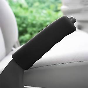 BESULEN Car Handbrake Cover, Silicone Anti-Slip Hand Brake Sleeve, Wave Shaped Decorative Protector for Car Brake Lever, Car Interior Accessories Comfortable Handbrake Grip Cover(Black)