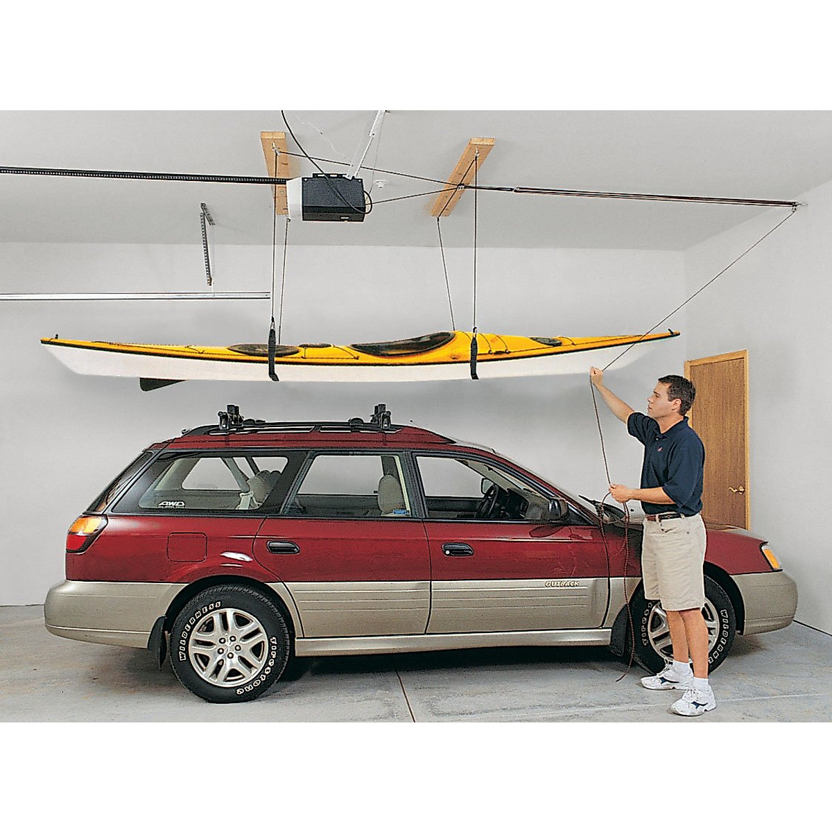 Suspenz Ceiling Hoist Overhead Storage | Garage Pulley System | Kayak Canoe SUP Cargo Box | Multiple Sizes