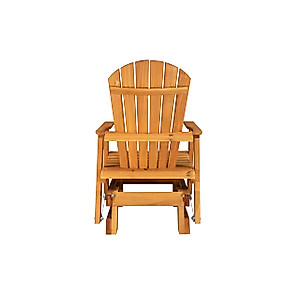 Kilmer Creek Rustic Finished 2' Natural Cedar Fanback Adirondack-Style Glider, Amish Crafted
