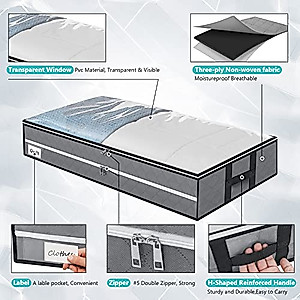 GARPROVM Under Bed Storage Bags, Organizer Container Clothes Storage Foldable Bags for Clothing, Sweaters, Comforter, Blanket, Pillows,Toys