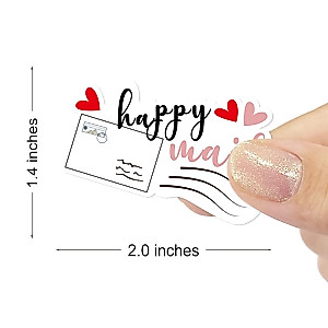 Happy Mail Stickers,Thank You Stickers,Handmade Stickers,Small Shop Stickers,Envelopes Stickers for Small Business, Online Retailers,Handmade Goods,500 Labels Per Roll
