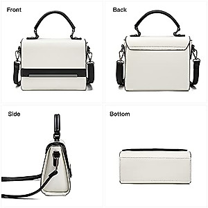 HARRELSA Small Crossbody Handbags Top Handle Satchel Purse for Women Little Handbag with Adjustable Long Shoulder Strap (White)