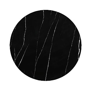 Morden Fort Round Dining Table Modern Luxury Table with Gold Metal Bottom for Dining Room, Home Kitchen, Restaurant – Black