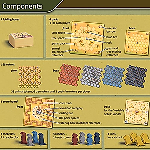 Capstone Games: Savannah Park, Strategy Board Game, Simple Gameplay, Highly Interactive Strategies, 1 to 4 Players, 20 to 40 Minute Play Time, Ages 8 and Up