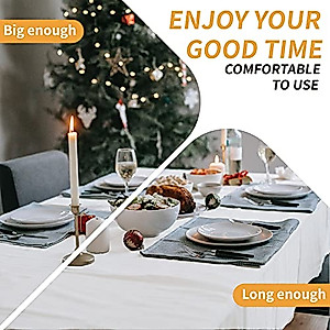 BTYOLFUP 10pcs Premium White Plastic Tablecloth for Rectangle Table 54" x 108", Elegant Plastic Table Cloth Cover, White Disposable Tablecloth for Party or Picnic