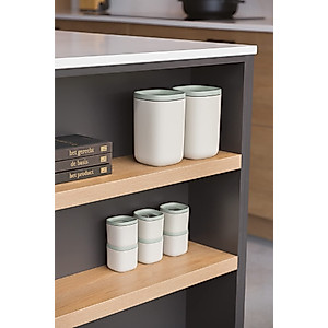 Berghoff Balance 2Pc Large Food Containers 4.3" x 4.3" x 6.7", 1.4qt., Square, Recycled Material, Large Opening, Stackable, Airtight Seal, Keep Foods Fresh