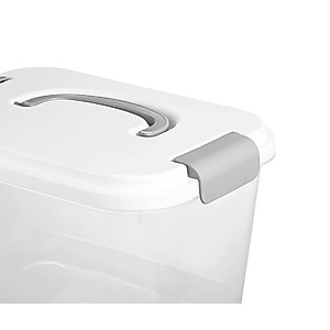 YYXB 8 Pack Clear Latch Box/Bins with Handle and Lid, Plastic Stackable Latching Box for Storage, Multi-Purpose, 5Litre/5.5 Quart