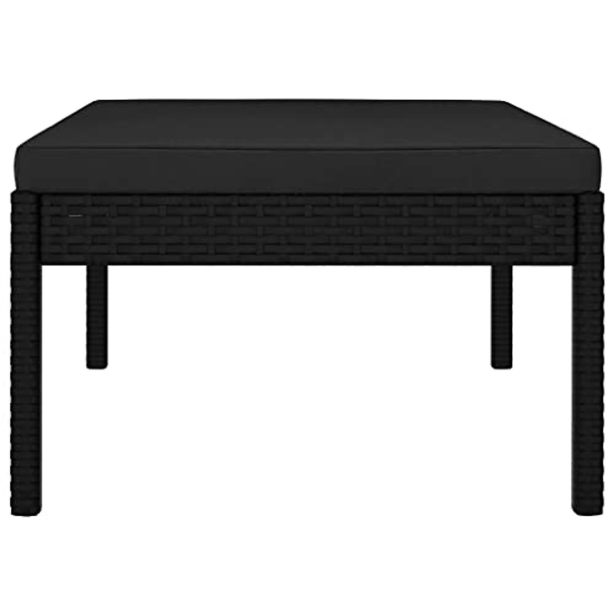 vidaXL Patio Lounge Set Poly Rattan Wicker Black 3-Seat Garden Backyard Sofa