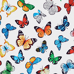 Collections Etc 2-Piece Hanging Tab Top Butterfly Kitchen Towels - for Appliances, Drawer Handles - Machine Washable Cotton, Polyester