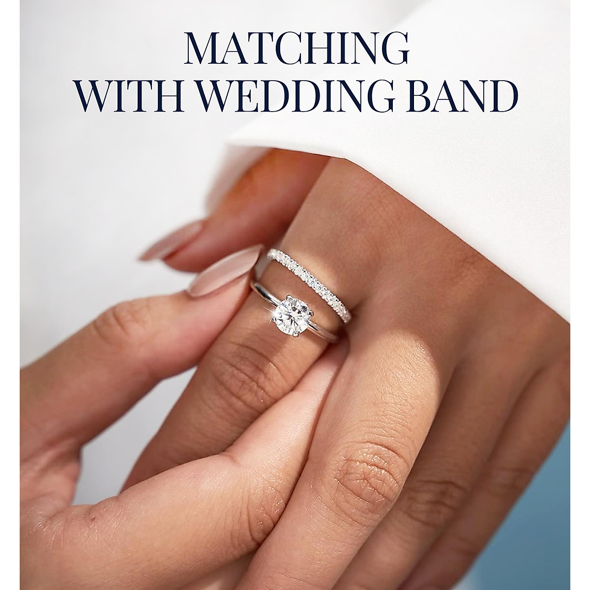 MomentWish Moissanite Rings, 2Carat Moissanite Rings for Women, D Color VVS1 Simulated Diamond 925 Sterling Silver Solitaire Rings-Size7