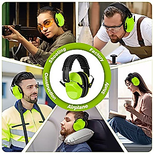 BlueFire Kids Noise Cancelling Ear Muffs, 2 Pack Sound Blocking Over Ear Headphones, Foldable Hearing Protection Ear Muffs for Children/Adults, Noise Reduction Muffs for Sleeping, Studying, Shooting