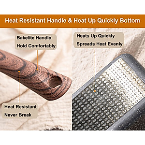 BaronCara Tamagoyaki Pan with Spatula and Brush, Egg Pan, Japanese Nonstick Omelette Pan, Rectangle Tamago Pan, Small Frying Pan, 7.5" x 5.5", Grey