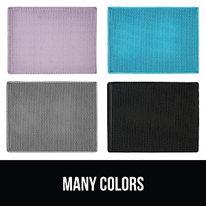 GORILLA GRIP Honeycomb Cat Litter Mat, Two Layer Trapping Waste Mats, Soft On Paws, Indoor Box Supplies and Essentials, Feeding Trap, Water Resistant on Floors, Slate Gray