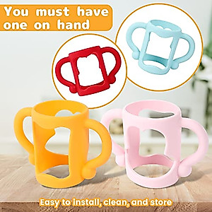 (4-Pack) Baby Bottle Handles Compatible with Dr Browns or Other Narrow Baby Bottles, Soft Silicone Easy Grip Holder