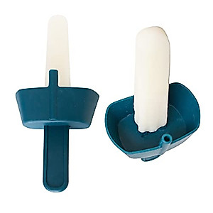 Mango Co. Silicone Popsicle Holder For Kids No Drip With Built In Straw 2 PACK (Dark Green/Sage)